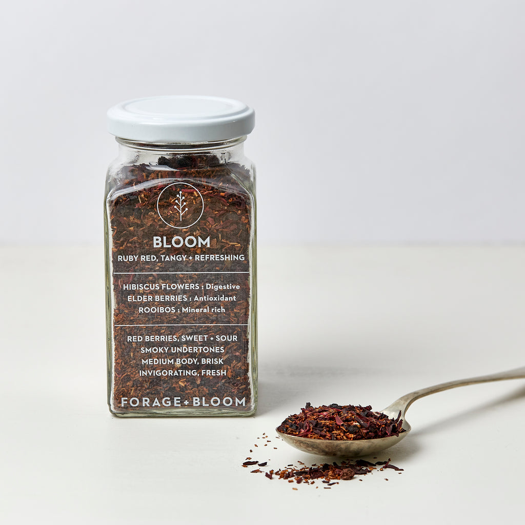 BLOOM : ruby red, tangy + refreshing - hibiscus tea – Forage and Bloom